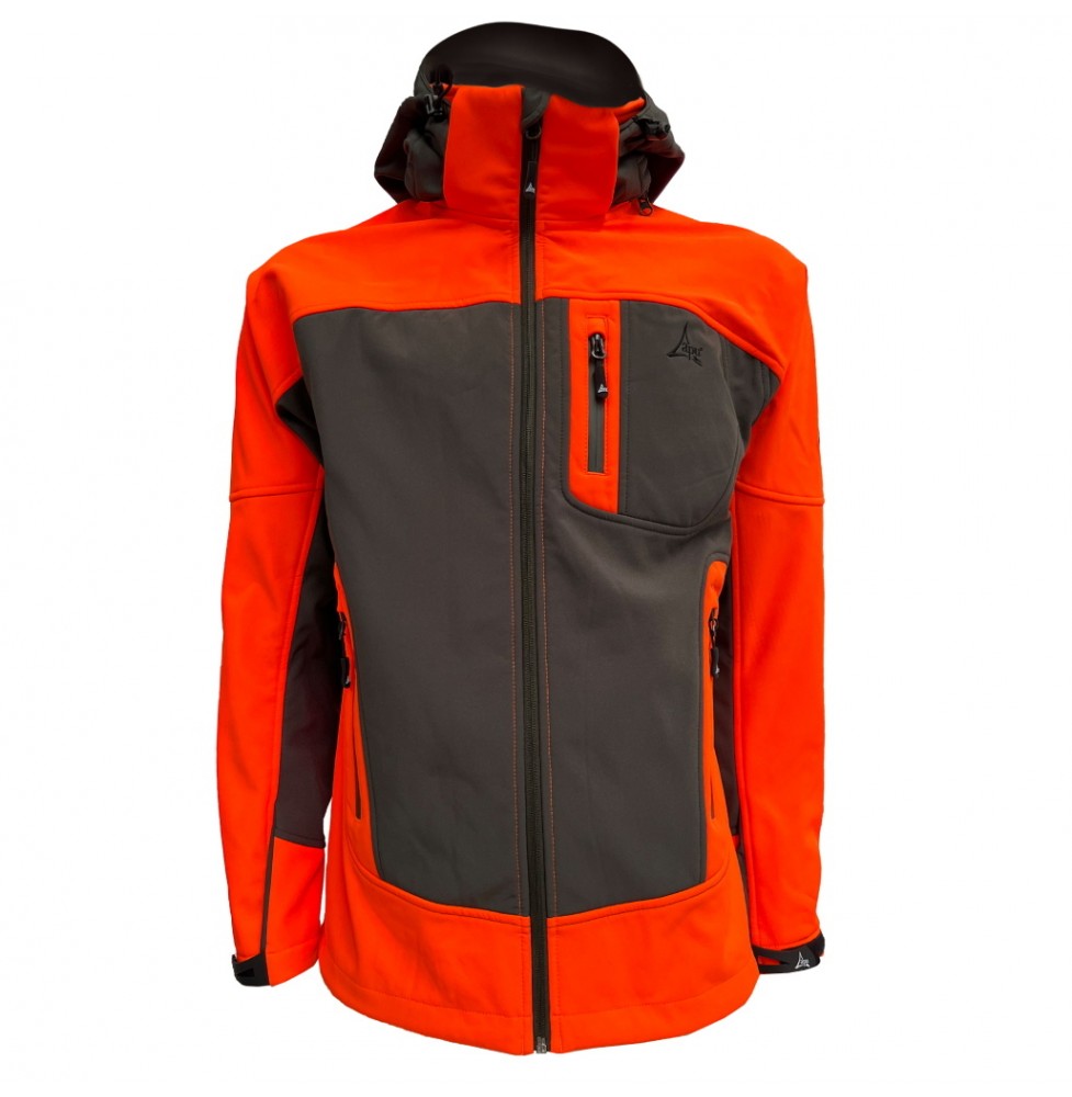 APU HIMALAYA SOFTSHELL JACKET ORANGE FLUO/KHAKI 80527